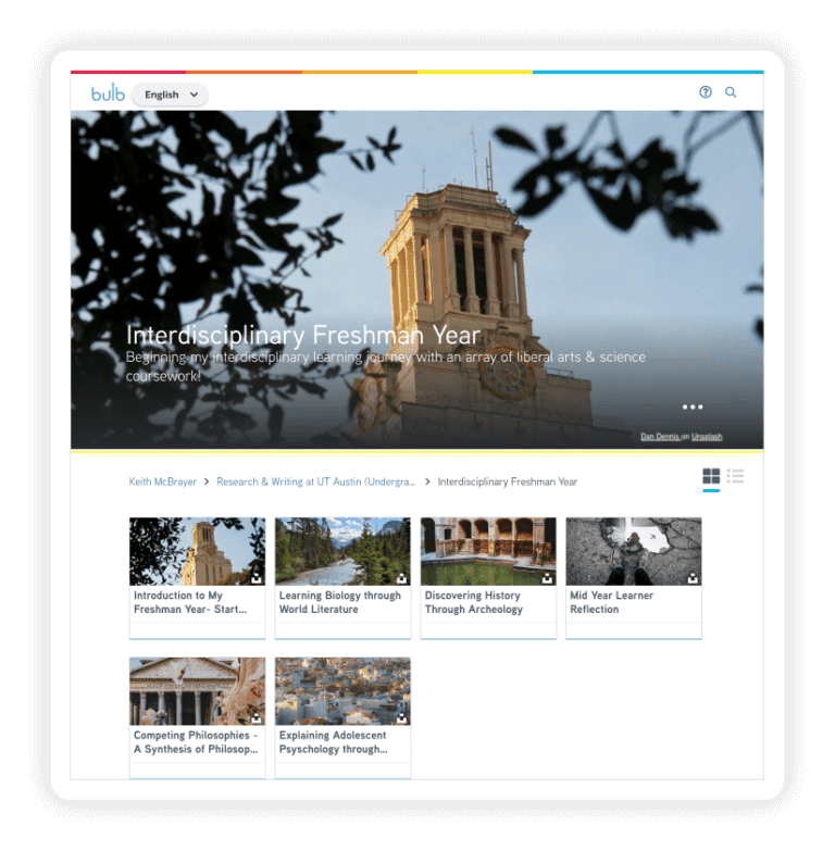 Digital Portfolio for Education | Higher Ed | bulb