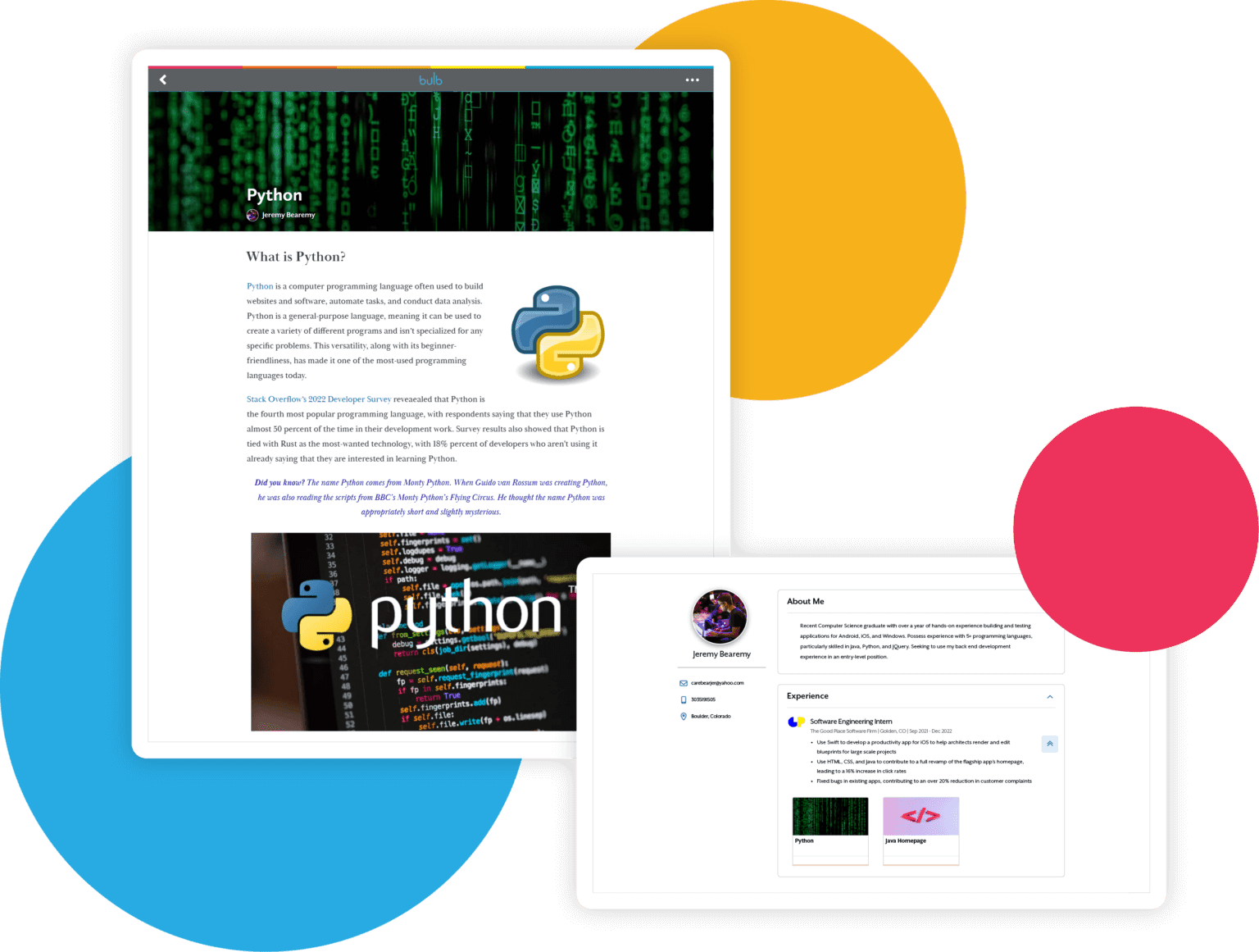 A Digital Portfolio for Everyone | bulb